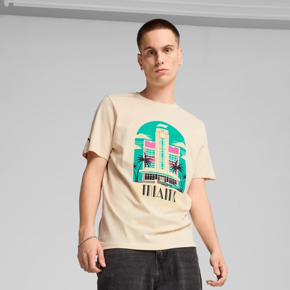 Puma | Shirts | Puma Beige 225 Formula Miami Graphic Tee | Poshmark